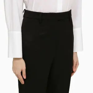 Prada Pleated Tapered-leg Trousers - Black
