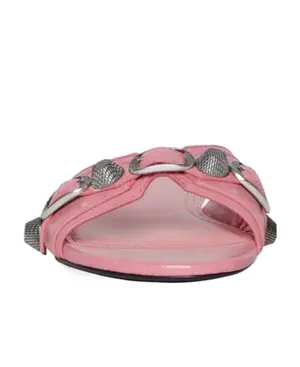 Balenciaga Cagole Open Toe Flat Sandals - Pink