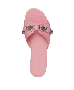 Balenciaga Cagole Open Toe Flat Sandals - Pink