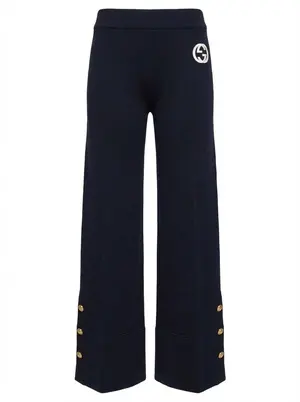 Gucci Logo Embroidered Buttoned Trousers