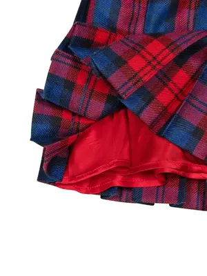 Fendi Pleated Plaid Skirt With Ff Logo Waistband