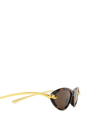 Bottega Veneta Cat-eye Metal Sunglasses - Brown