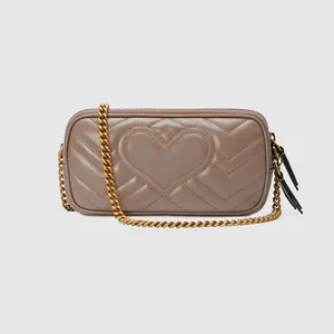 Gucci Gg Marmont Mini Chain Bag - Brown