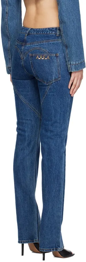 AREA Jumbo Embellished Straight-leg Jeans