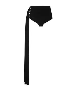 ANN DEMEULEMEESTER Xana Buckled Fringed Stretch-crepe Shorts - Black