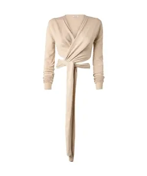 Alaïa Wrap Knot Blouse - Nude