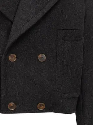LANVIN Double-breasted Coat With Wide Lapels