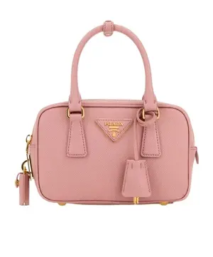 Prada Triangle-logo Zipped Tote Bag - Peach