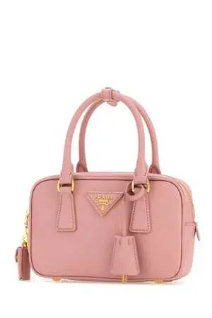 Prada Triangle-logo Zipped Tote Bag - Peach