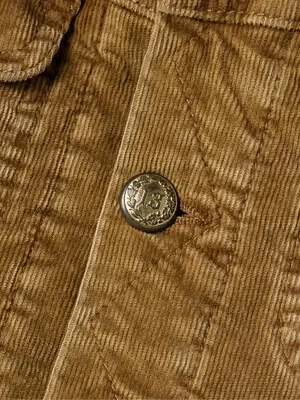 R13 Trucker Corduroy Jacket With Fleece Trim