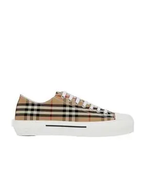 Burberry Checked Lace-up Sneakers - Brown
