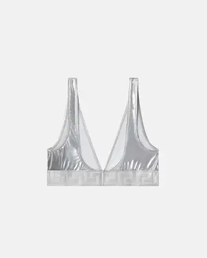 Versace Metallic Triangle Bikini Top