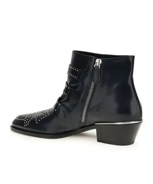 Chloé Susan Studded Buckle Boots - Deep Navy