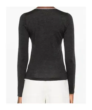 Brunello Cucinelli V-neck Fine Knit Jumper - White