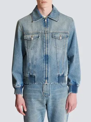 Balmain Cropped Denim Jacket