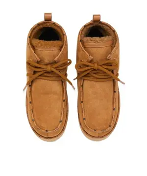 Mcm Suede Platform Lace-up Ankle Boots
