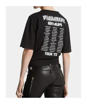Dsquared2 X Kiss "kiss" Cropped T-shirt