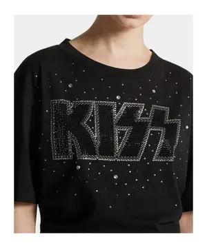 Dsquared2 X Kiss "kiss" Cropped T-shirt