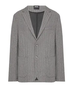 Hugo Boss Slim Fit Striped Blazer - Grey