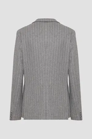 Hugo Boss Slim Fit Striped Blazer - Grey