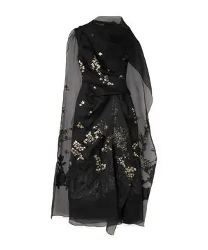 Erdem Organza Openwork Pleated Midi Dress