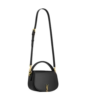 Saint Laurent Voltaire Logo Plaque Shoulder Bag - Black