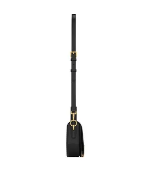Saint Laurent Voltaire Logo Plaque Shoulder Bag - Black