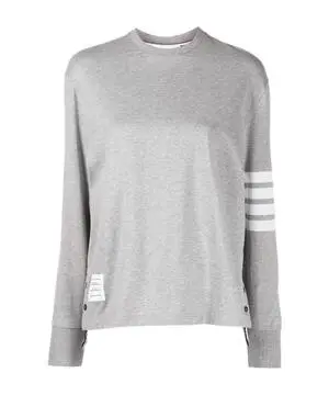 Thom Browne Engineered 4-bar Long Sleeve T-shirt - Light Gray