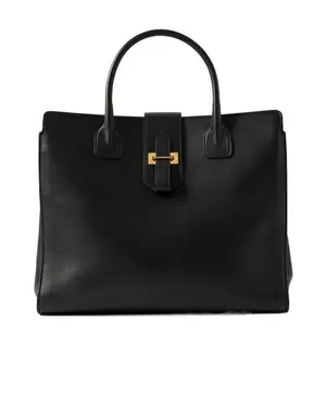 NILI LOTAN Lou Leather Tote Bag - Black