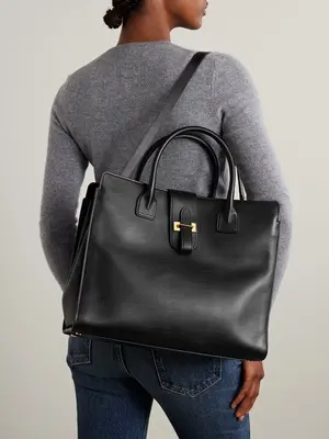 NILI LOTAN Lou Leather Tote Bag - Black