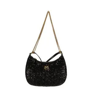 Pinko Half Moon Embellished Zip-up Mini Shoulder Bag