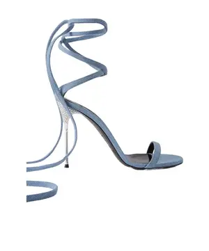 SERGIO ROSSI Denim Tie Sandals