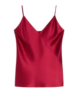Max Mara Silk Satin Sleeveless V-neck Tank Top