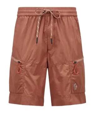 Moncler Ripstop Cargo Shorts With Zipper Pockets And Drawstring Waist