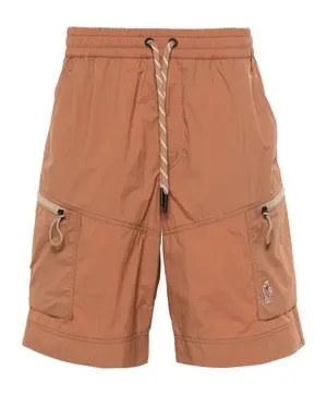 Moncler Ripstop Cargo Shorts With Zipper Pockets And Drawstring Waist