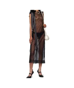 Simone Rocha Sheer Bow Ribbon Tail Dress