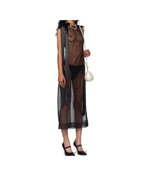 Simone Rocha Sheer Bow Ribbon Tail Dress