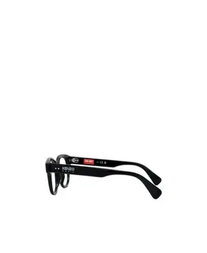 Kenzo Wayfarer Frame Eyeglasses With Logo Detail - Black