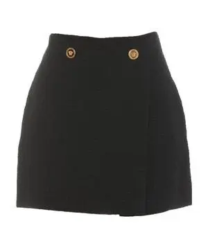 Versace Medusa Head Button Wrap Mini Skirt