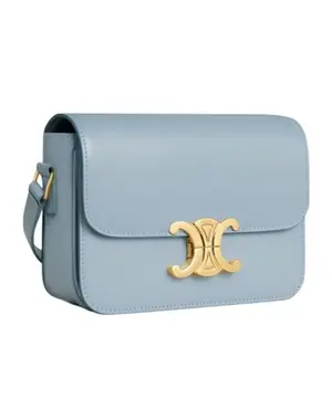Celine Teen Triomphe Bag In Shiny Calfskin - Gray
