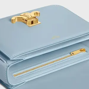Celine Teen Triomphe Bag In Shiny Calfskin - Gray