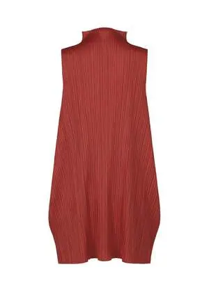 PLEATS PLEASE BY ISSEY MIYAKE Sleeveless Mock Neck Tunic Top