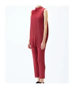 PLEATS PLEASE BY ISSEY MIYAKE Sleeveless Mock Neck Tunic Top