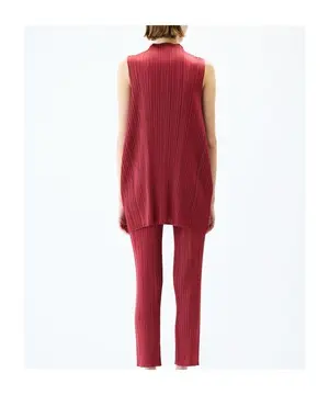 PLEATS PLEASE BY ISSEY MIYAKE Sleeveless Mock Neck Tunic Top