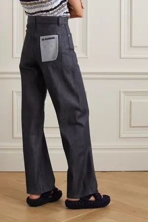 JIL SANDER Logo Patch Straight-leg Jeans - Black