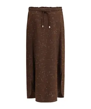 Fabiana Filippi Drawstring Skirt With Slit Hem - Red