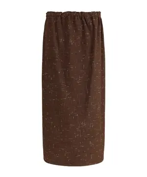 Fabiana Filippi Drawstring Skirt With Slit Hem - Red