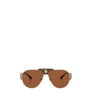 Versace Aviator Frame Sunglasses - Brown