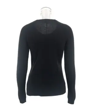 Emporio Armani Embellished Round Neck Long Sleeve Sweater - Black