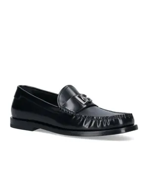 Dolce & Gabbana Logo Plaque Gathered Detail Loafers
